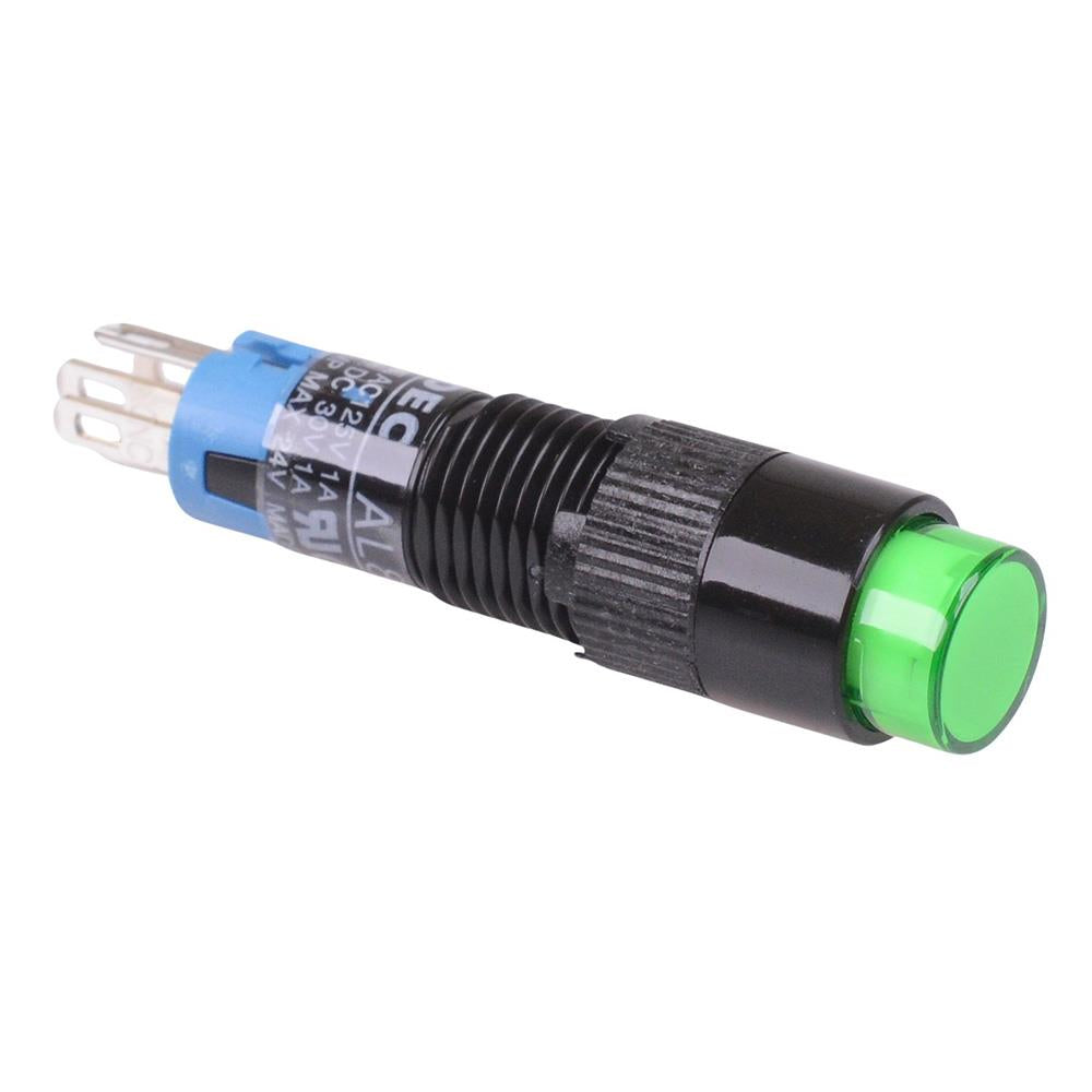 AL8M-M11G Green 8mm Illuminated Momentary Round Push Button Switch SPD ...