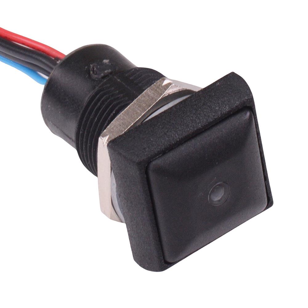 IRC3F422L0Y APEM Yellow LED Black Button Square 16mm Momentary NO Push ...