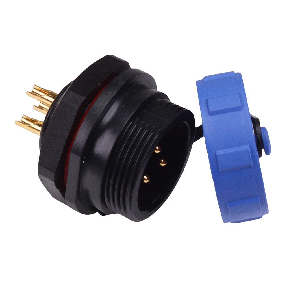 3 Pin Waterproof W17 Male Socket Panel Mount Connector IP68 10A ...
