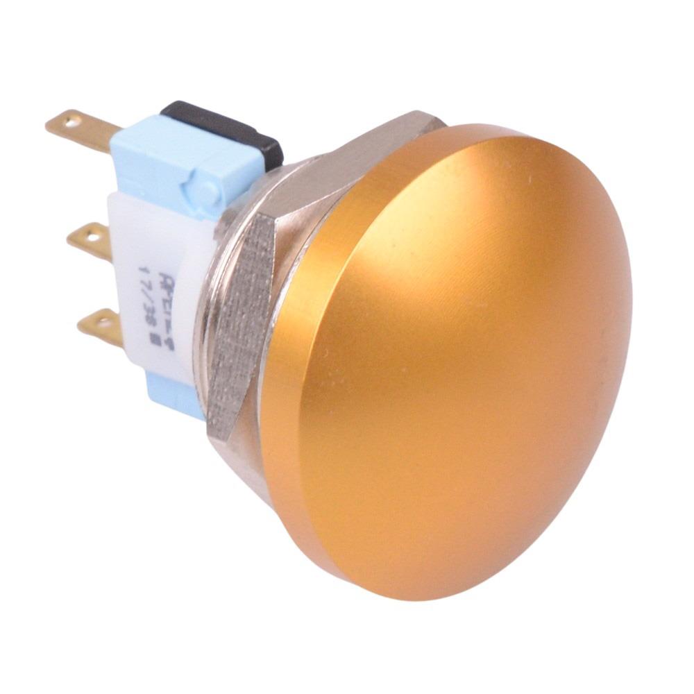 AV22PNA54 APEM Gold Mushroom 22mm Security Push Button Switch SPST ...
