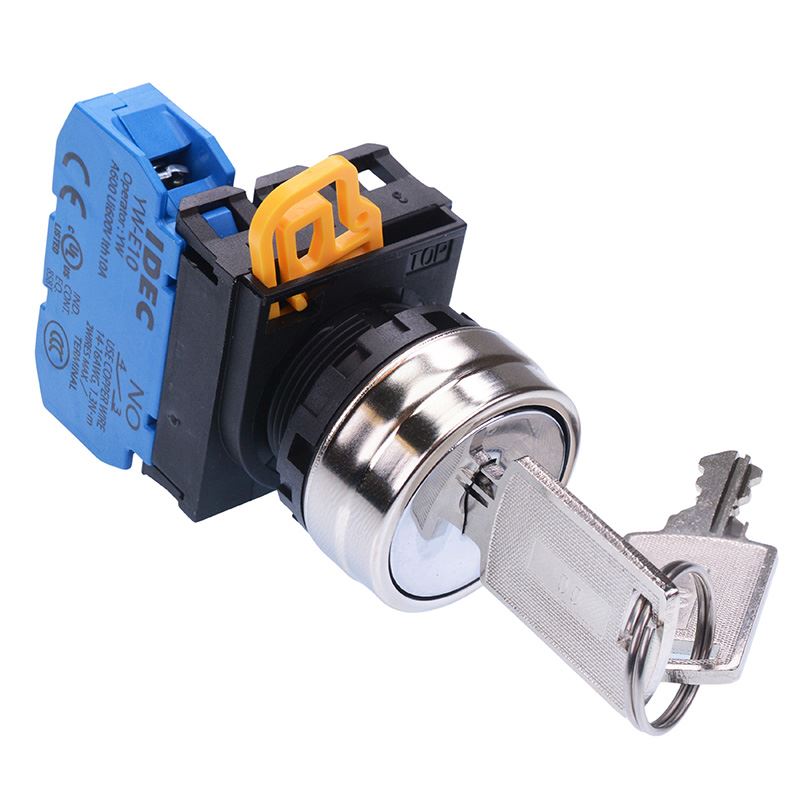YW4K-2AE10 22mm Metal Bezel 2 Position Maintained Key Switch NO IP65 I ...