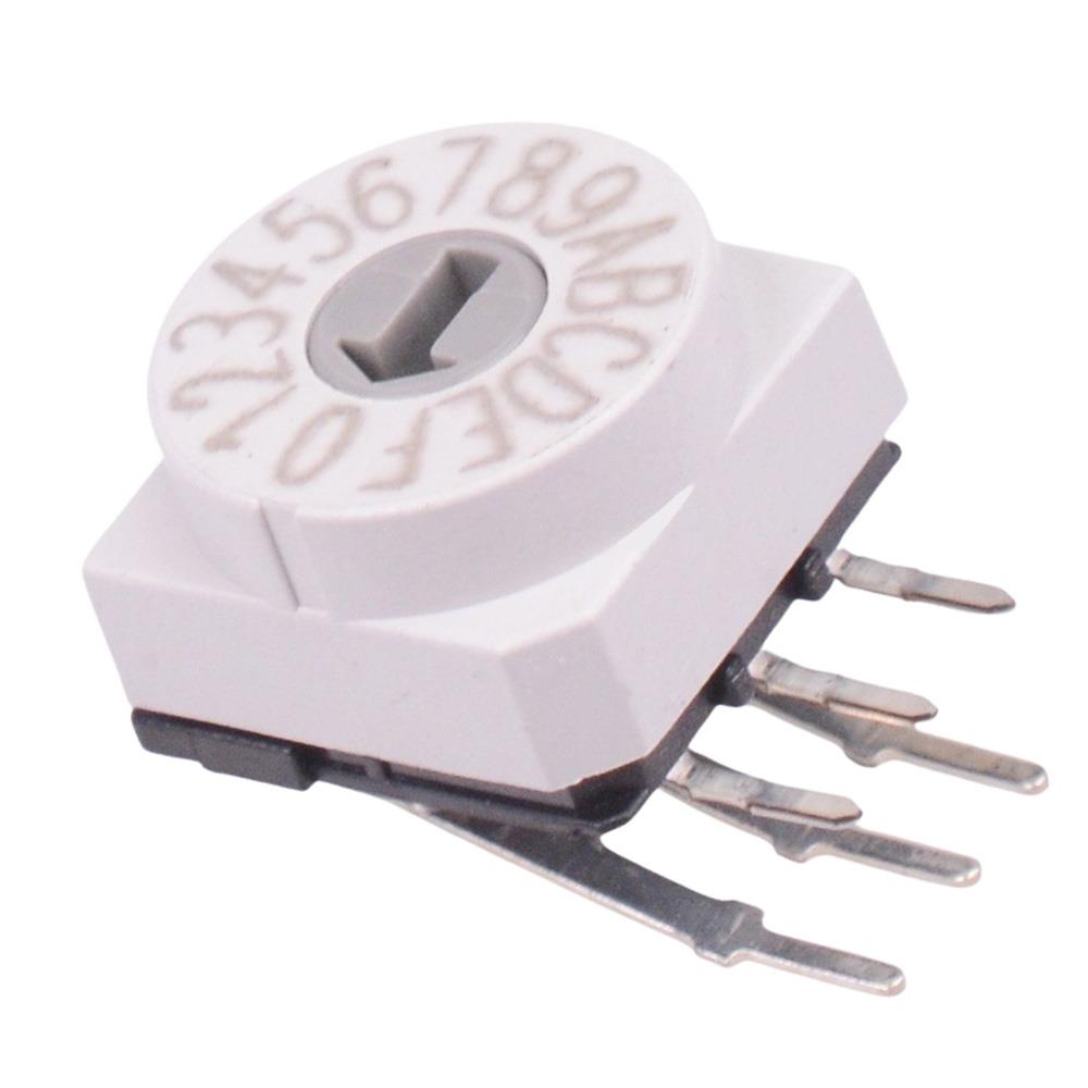 PT65103L254 Hexadecimal Rotary Coded Switch Right Angle APEM — Switch ...