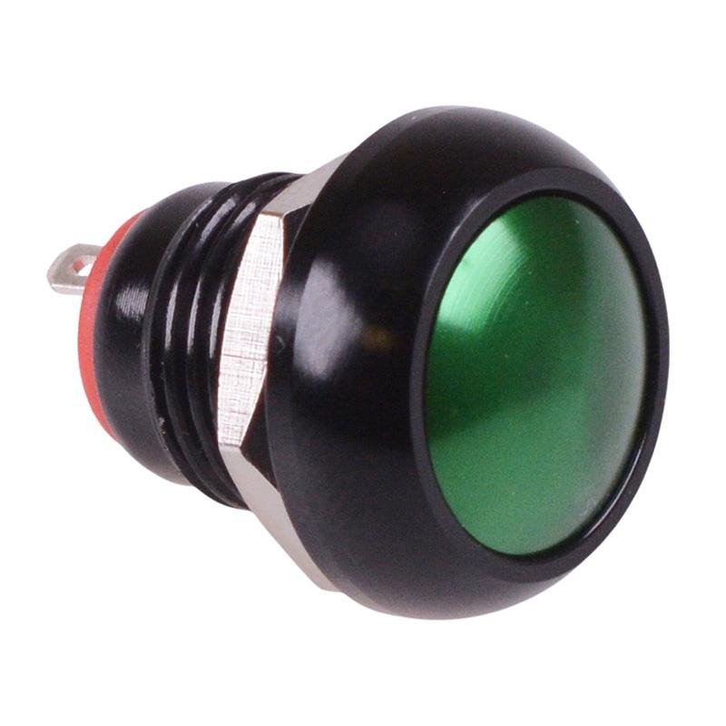 Green Momentary 12mm Metal Round Push Button Switch NO/NC — Switch ...