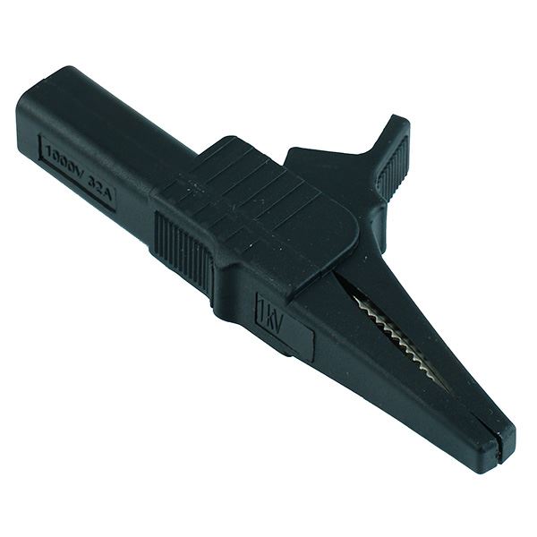 Black 85mm Fully Insulated 4mm Alligator Test Clip 32A — Switch ...