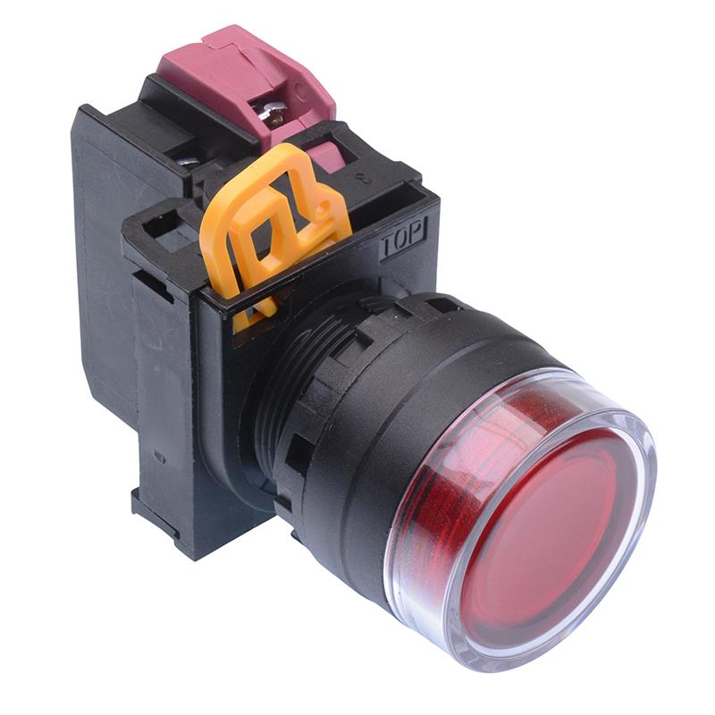 YW1L-MF2E01Q4R Red 24V illuminated 22mm Momentary Shrouded Push Button ...
