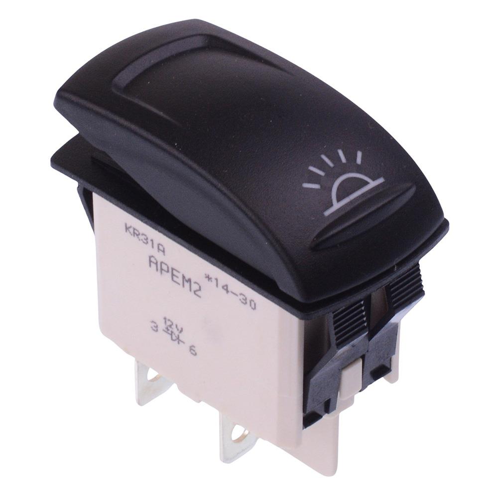 KR312AXFXD22N15XXXX APEM On-Off Yellow 12V illuminated Automotive Rock ...