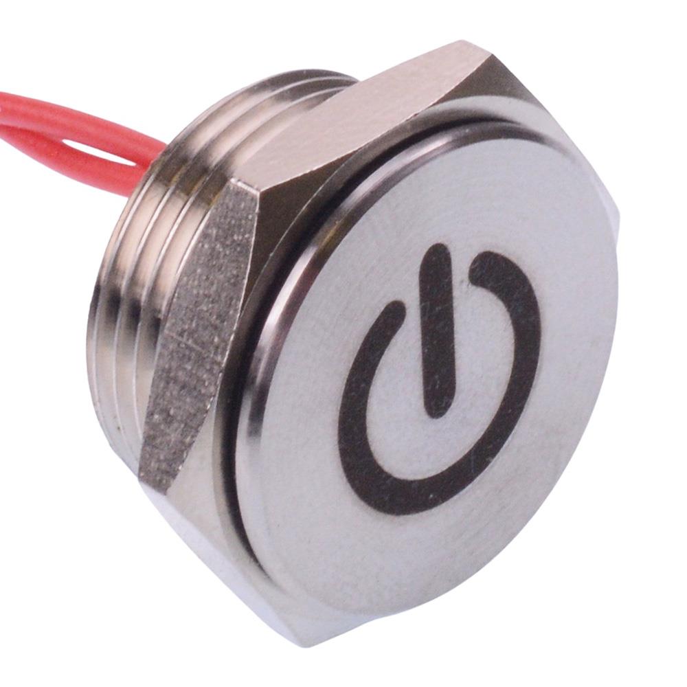 PBAT5AFB214 APEM Momentary NO 16mm Stainless Steel Piezo Switch Prewir ...