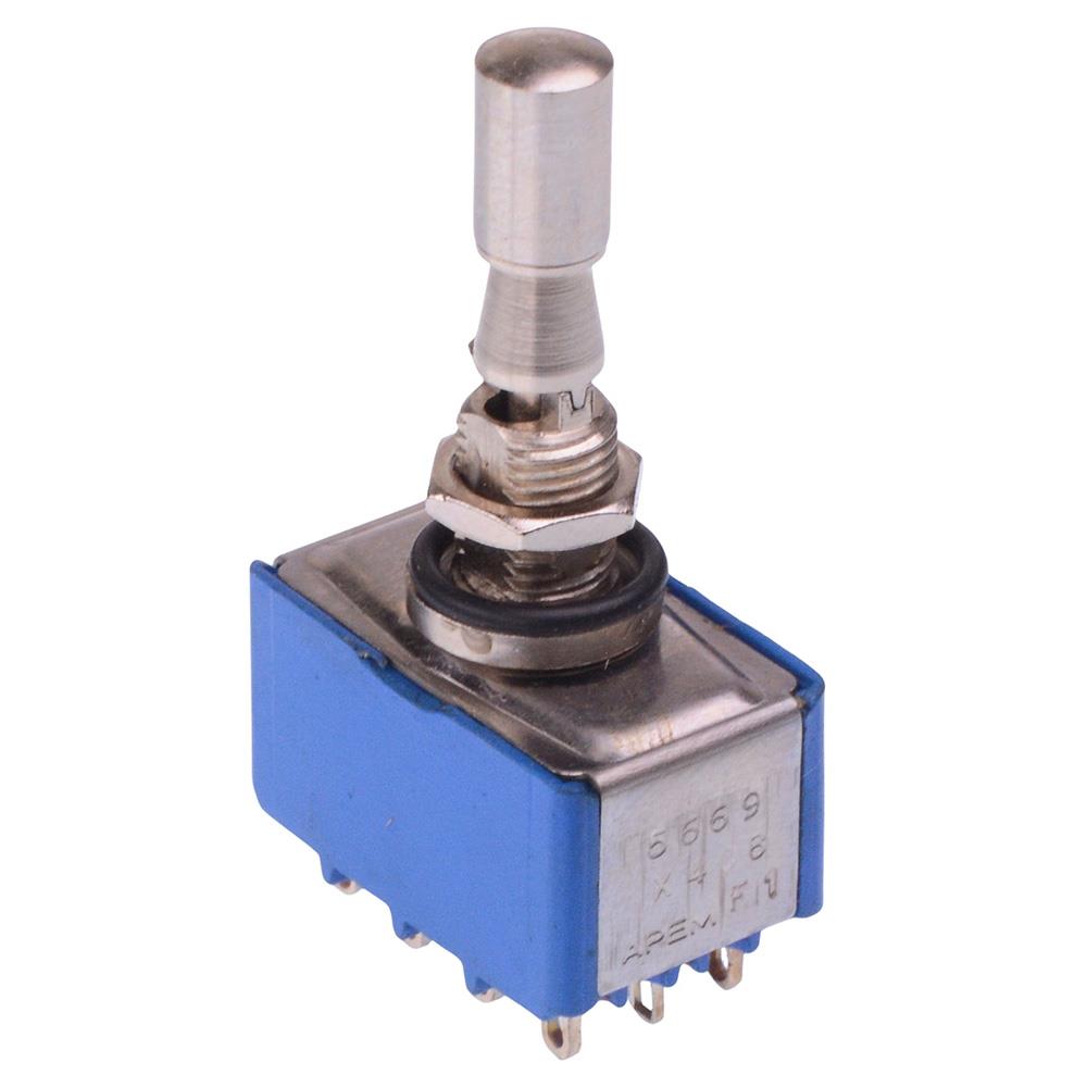 5669A3VX408 APEM On-Off-On Locking 6.35mm Miniature Toggle Switch 4PDT ...
