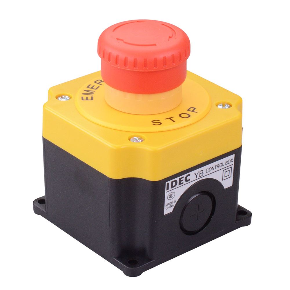 IDEC 22mm Emergency Stop Switch Control Box with Nameplate 2NO-1NC YW1 ...