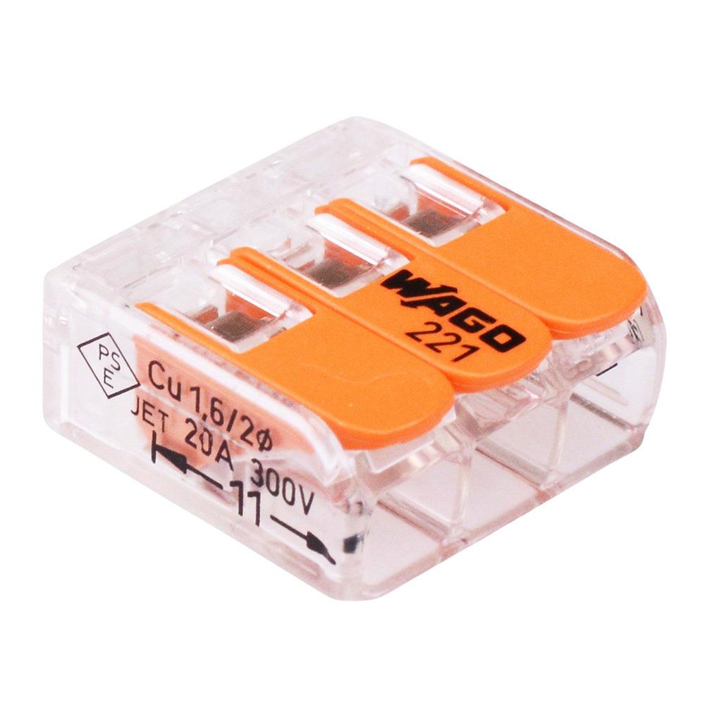 Wago 3-Way Compact Lever Connector 221-413 — Switch Electronics | Your ...