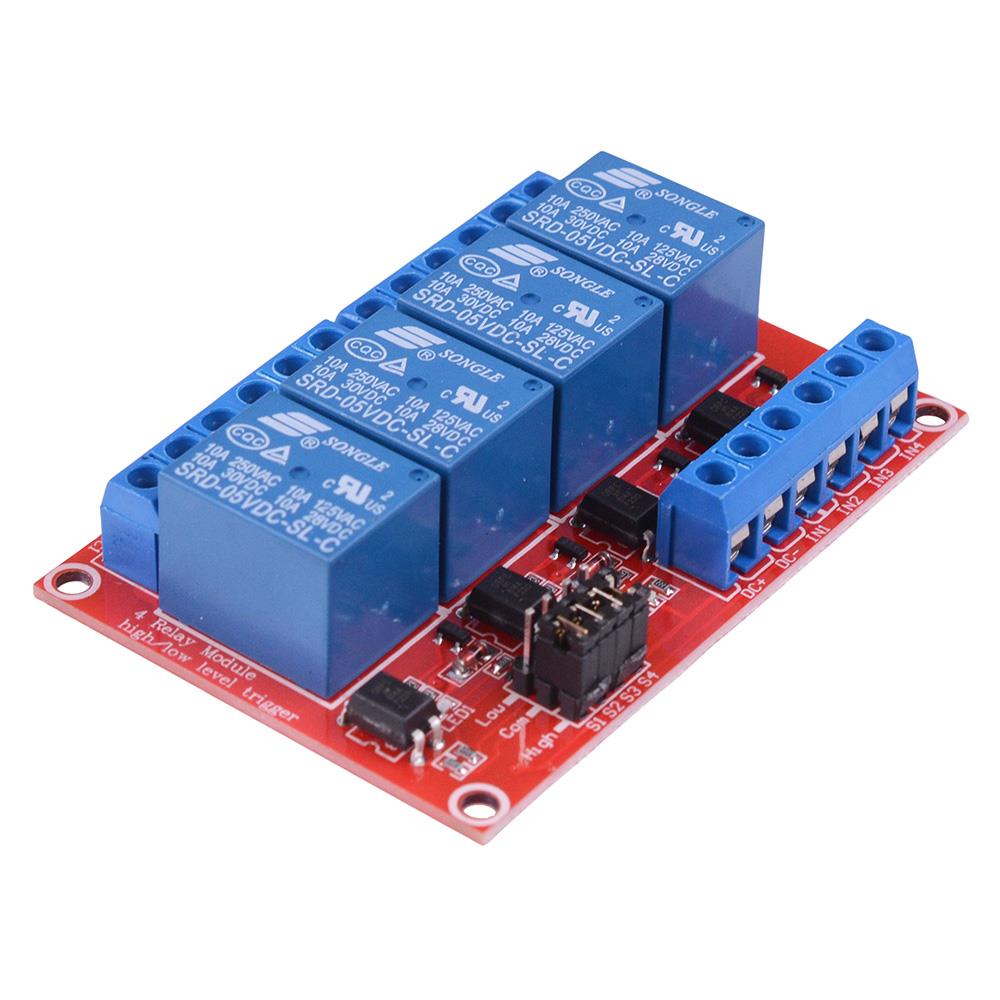 5V 4 Channel Relay Board Module Active Low - Terminal Blocks — Switch ...