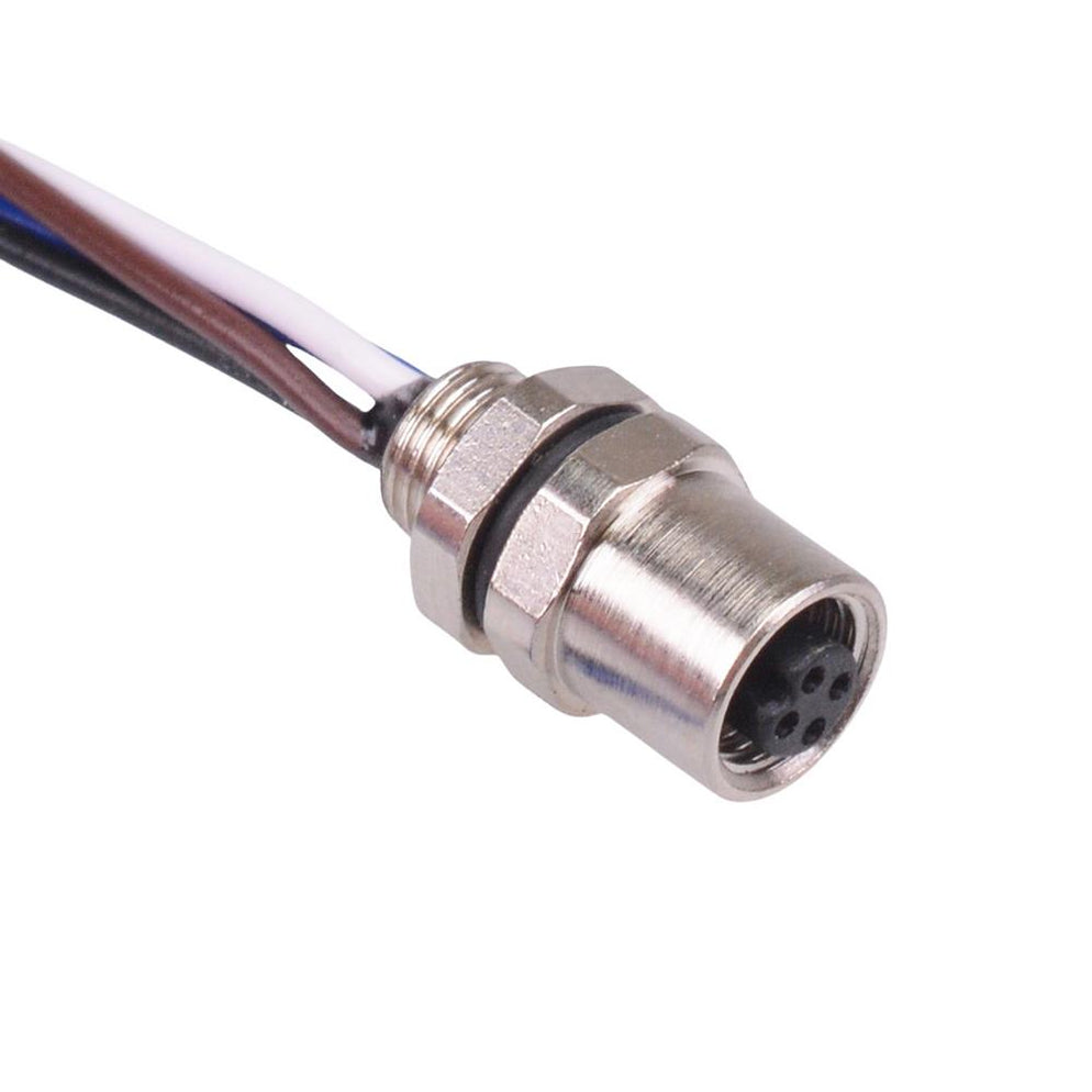 4 Way M5 Prewired Female Front Mounting Receptacle Circular Connector ...