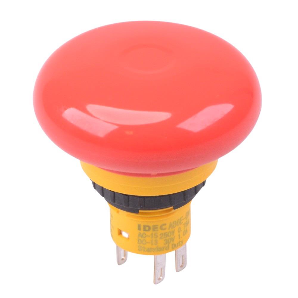 AB6E-4BV02PTRH Unibody 16mm Emergency Stop Switch 40mm Mushroom 2NC ID ...