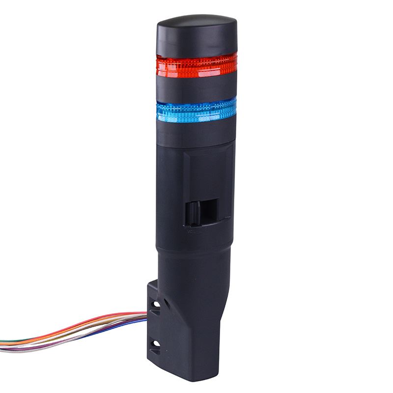 LD6A-2WZQB-RS Red/Blue Stack Light LED Tower with Sounder & Flasher Wa ...