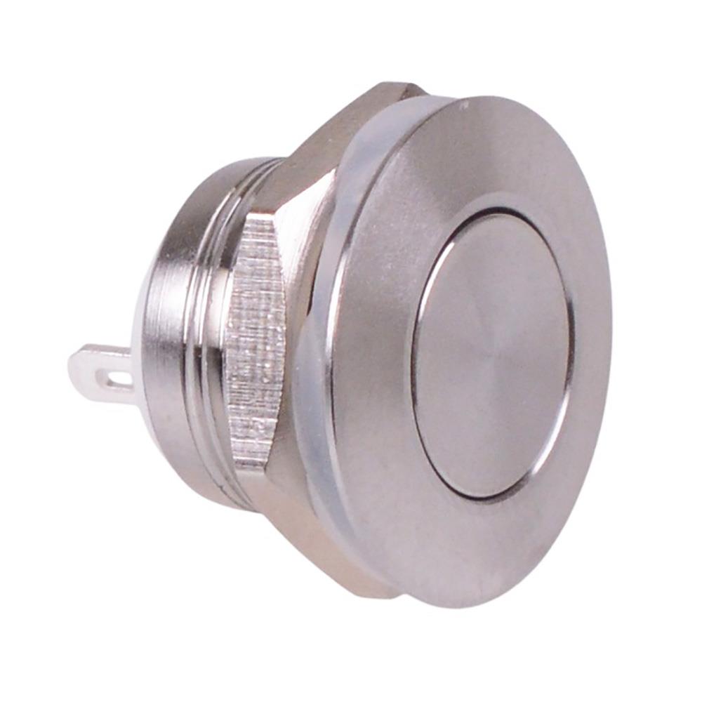 Off-(On) Momentary 12mm Flat Push Button Switch Stainless Steel IP67 ...
