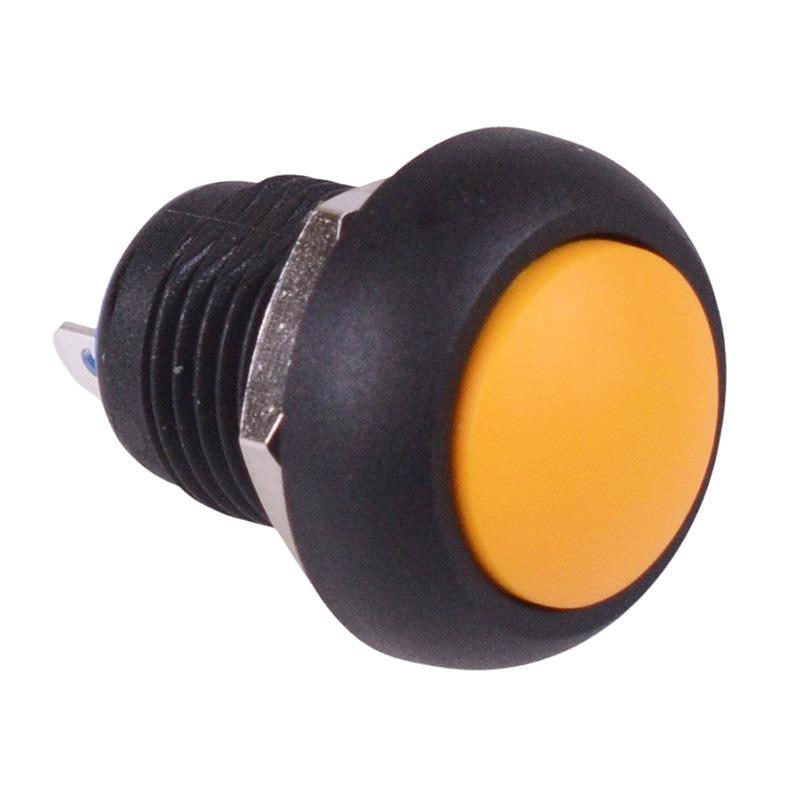 Yellow On-Off Latching 12mm Waterproof Push Button Switch IP65 SPST ...