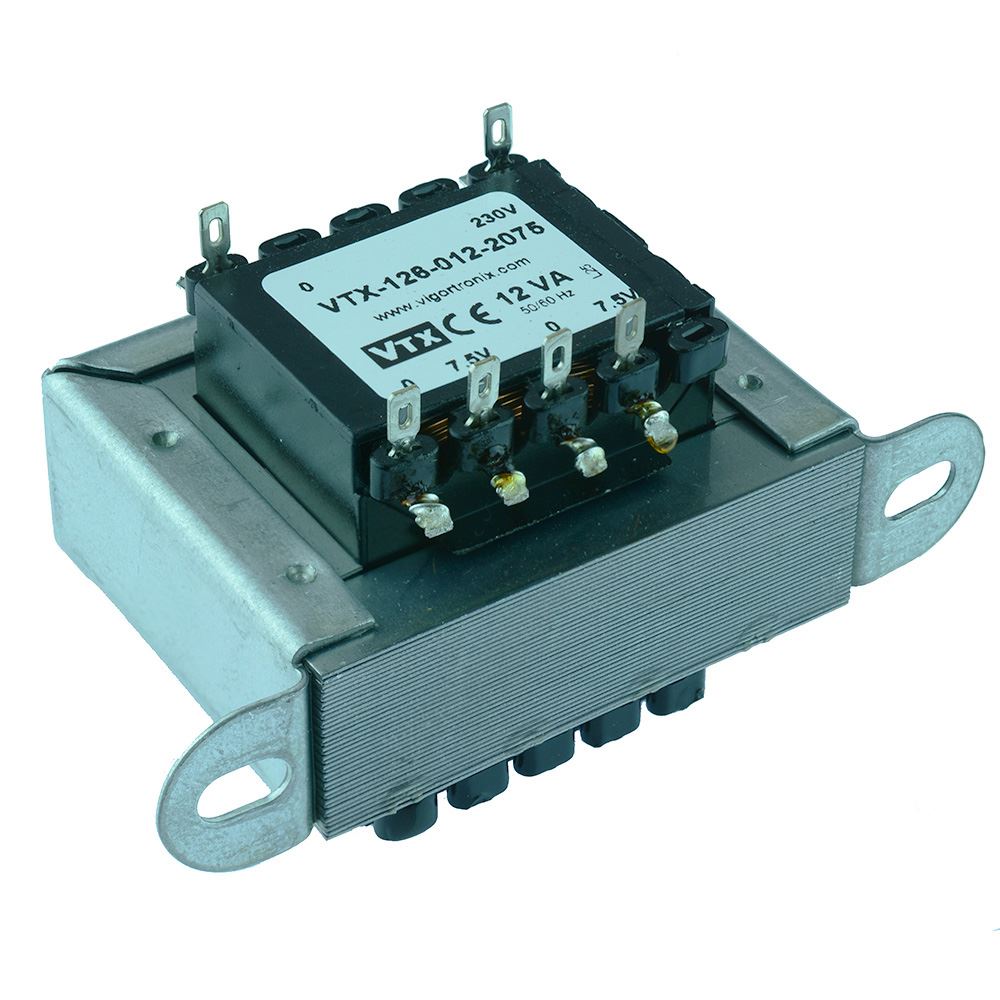 VTX-126-012-224 Chassis Mount Transformer 230V 12VA 24V+24V Vigortroni — Switch Electronics ...
