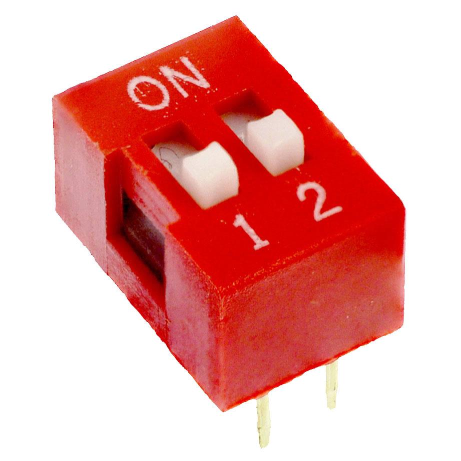 2-Way DIP DIL Red PCB Switch — Switch Electronics | Your One Stop ...
