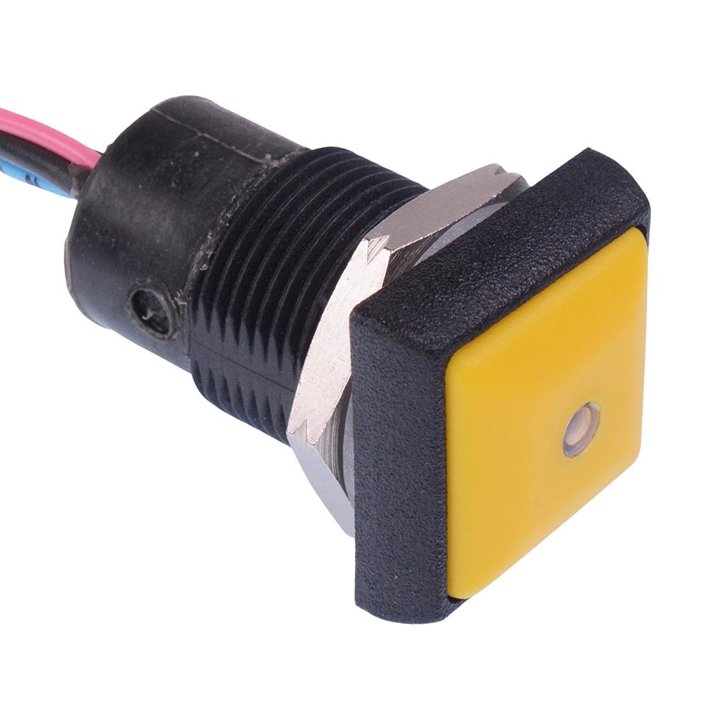 IRC3F452L0Y APEM Yellow LED Yellow Button Square 16mm Momentary NO Pus ...