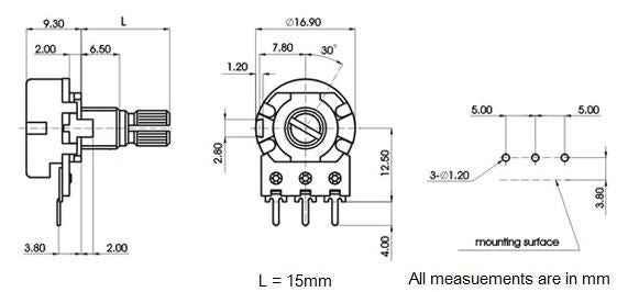 1K 16mm Linear Splined Potentiometer — Switch Electronics | Your One ...