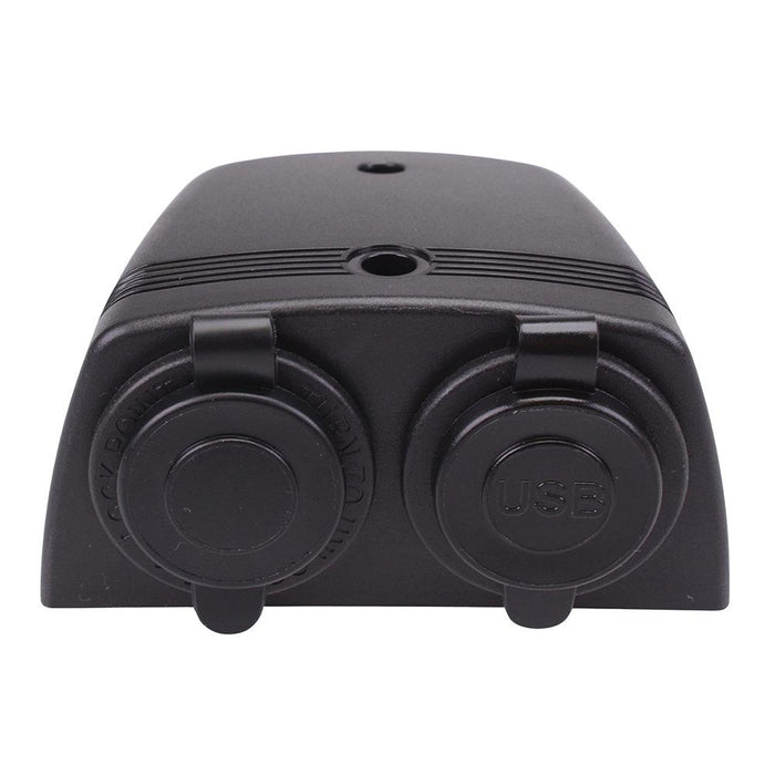 Dual USB-A + Cigarette Lighter Socket Surface Mount 12V/24V A13-142194 ...