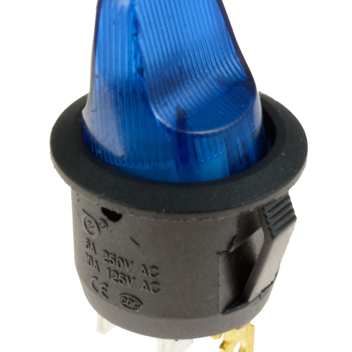 Fat illuminated Blue Toggle Switch SPST 12V — Switch Electronics | Your ...