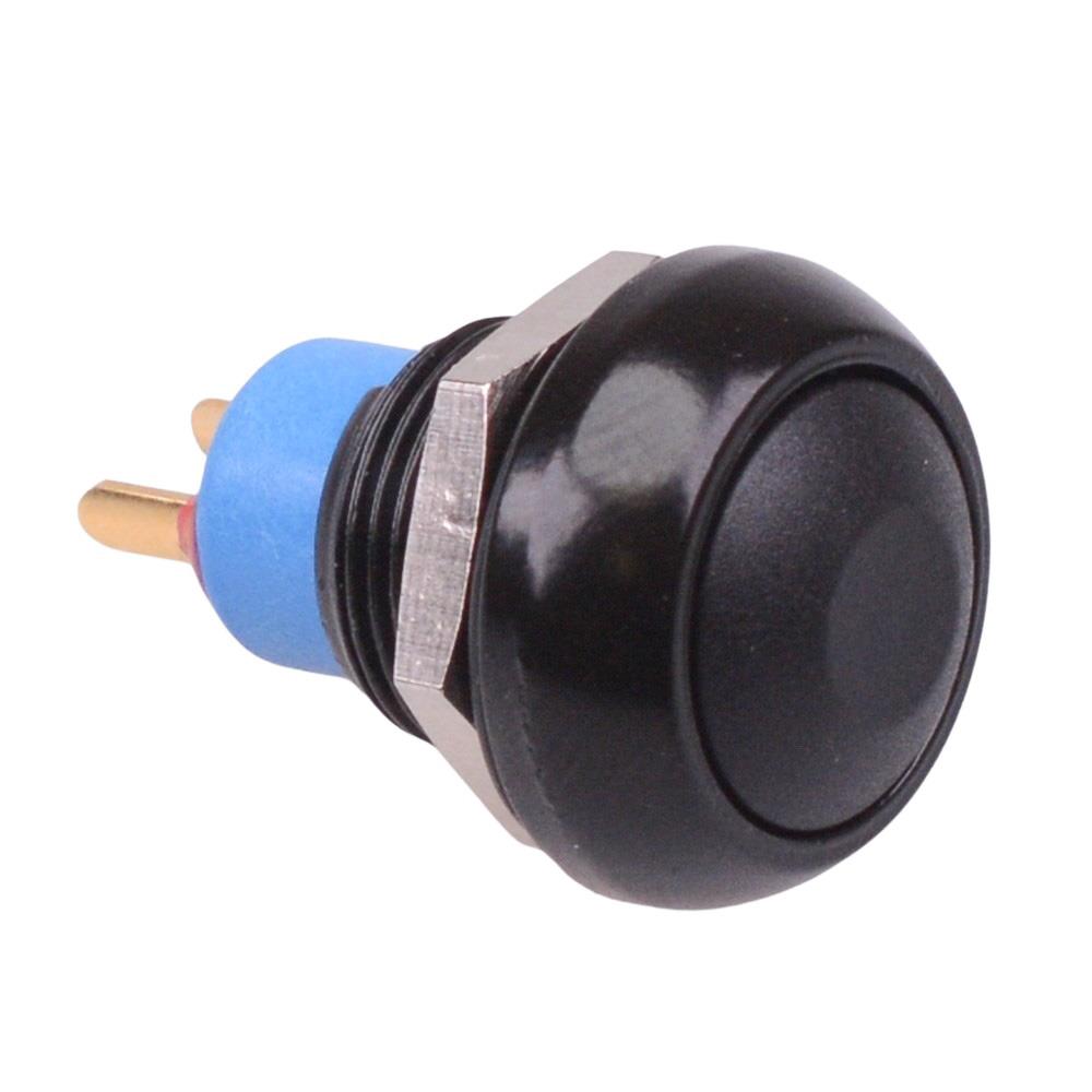 IPR3SAD2X1207 APEM Black Momentary Round 12mm Push Button Switch SPST ...