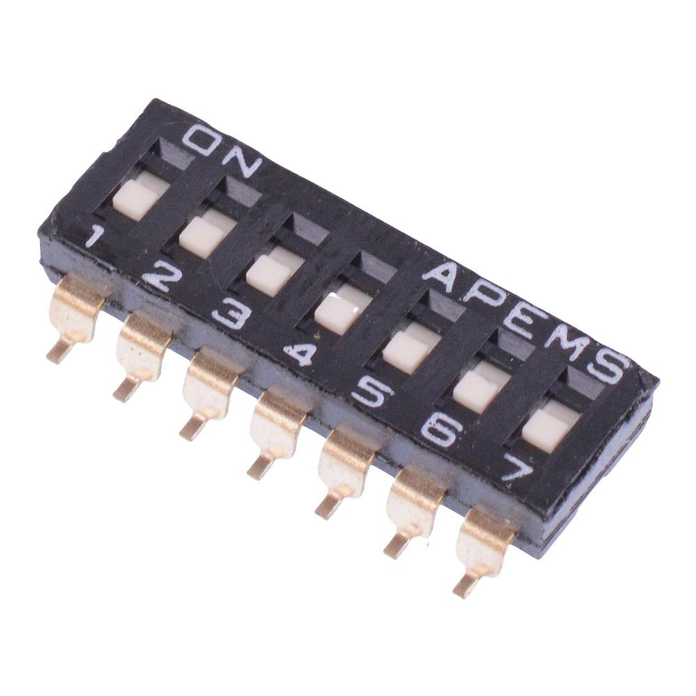 DMR07TV/TR APEM 7-Way Surface Mount 2.54mm DIP Switch SPST — Switch Electronics | Your One Stop ...