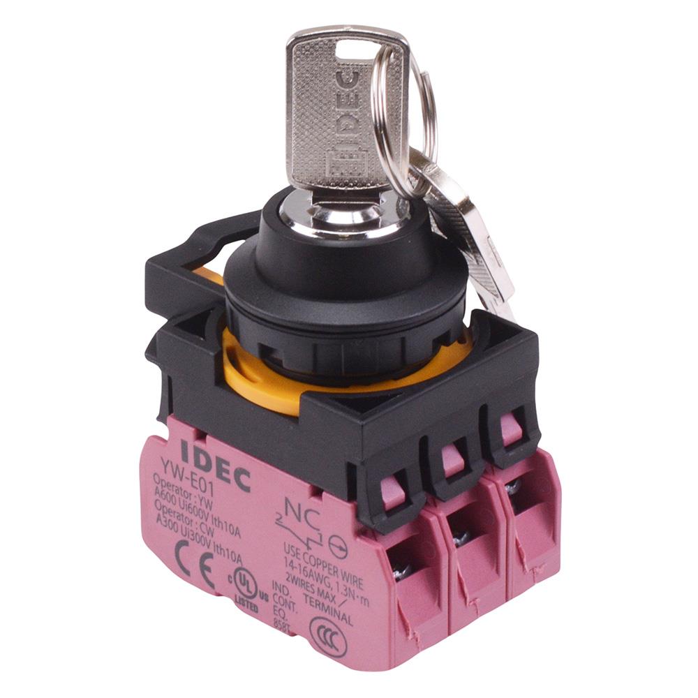 CW1K-3AE03 3 Position Maintained Key Switch3NC IP65 IDEC — Switch ...