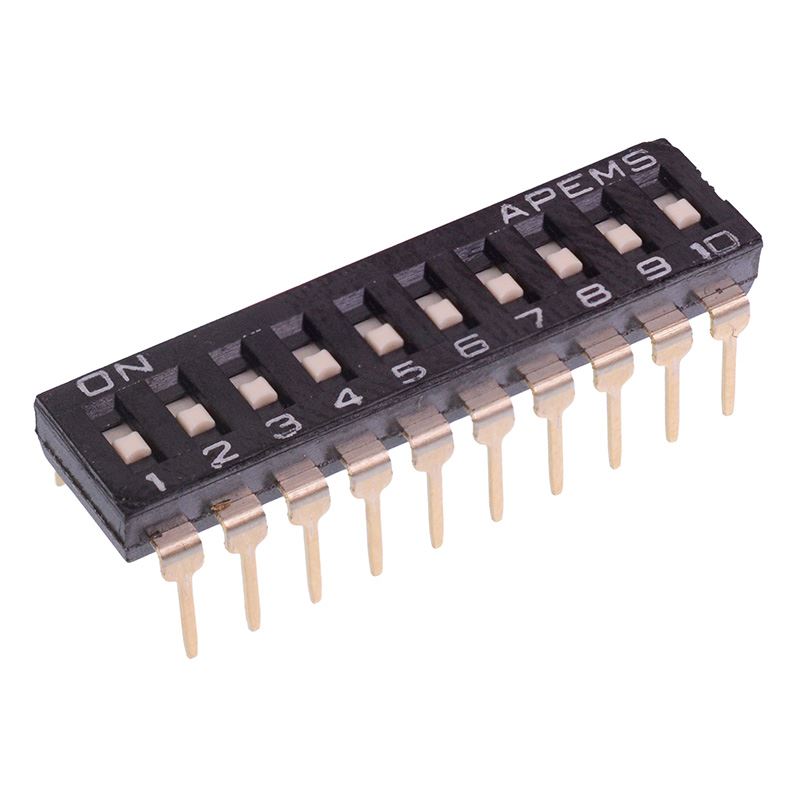 NDIR-10STV 10 Way Through Hole DIP Switch SPST APEM — Switch Electronics | Your One Stop ...