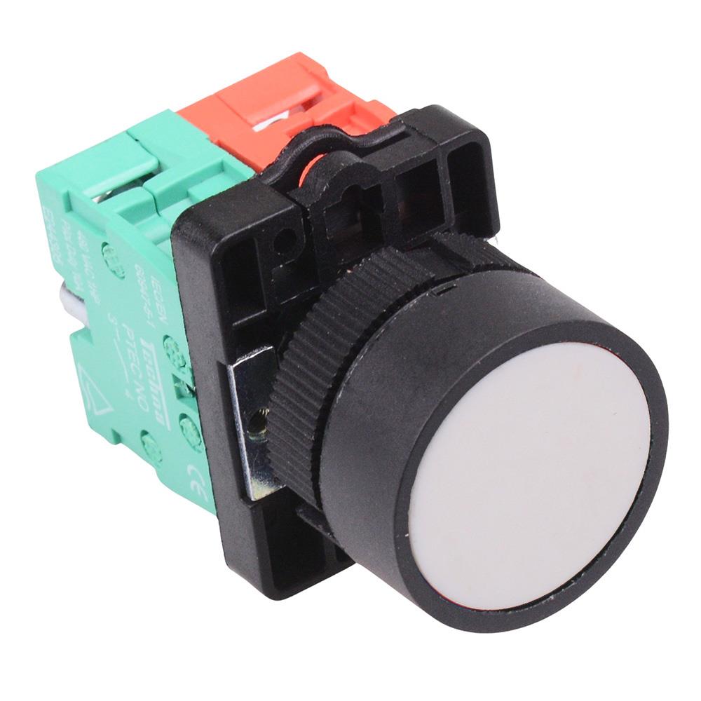 Techna PtecPNWhite White Flush Push Button Switch 10A 1NO-1NC — Switch ...