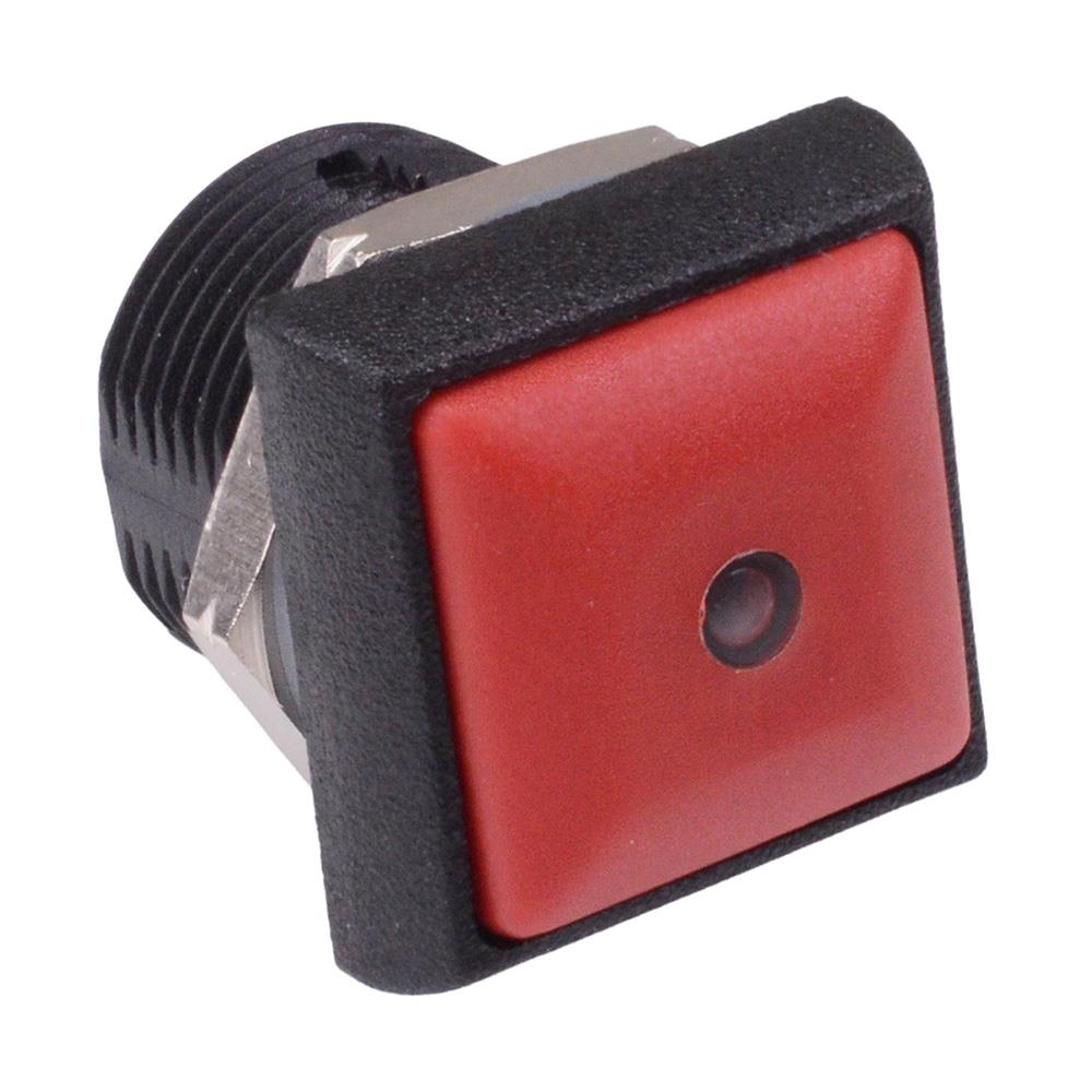 IRC3S462L0S APEM Red LED Red Button Square 16mm Momentary NO Push Butt ...