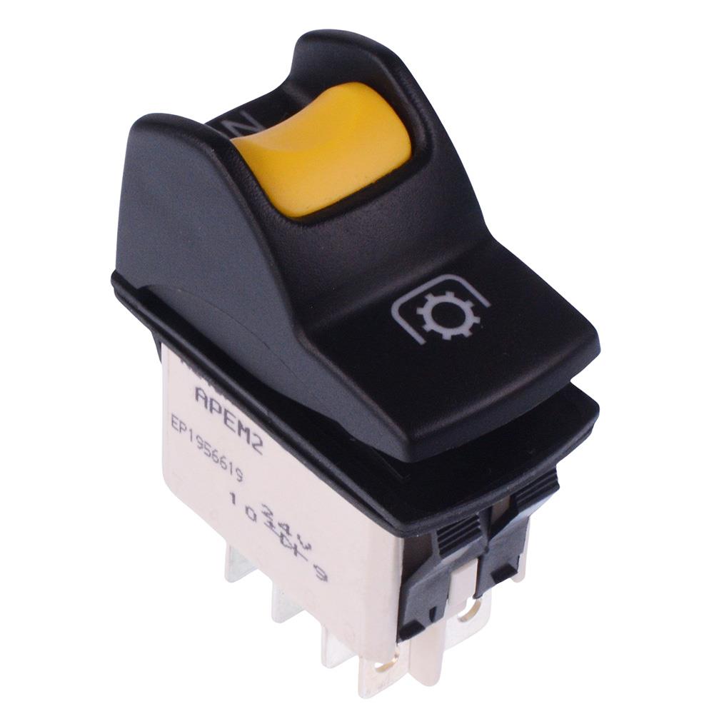 KL46CAKLG225N0160 APEM On-On Yellow 24V Locking Power Rocker Switch DP ...