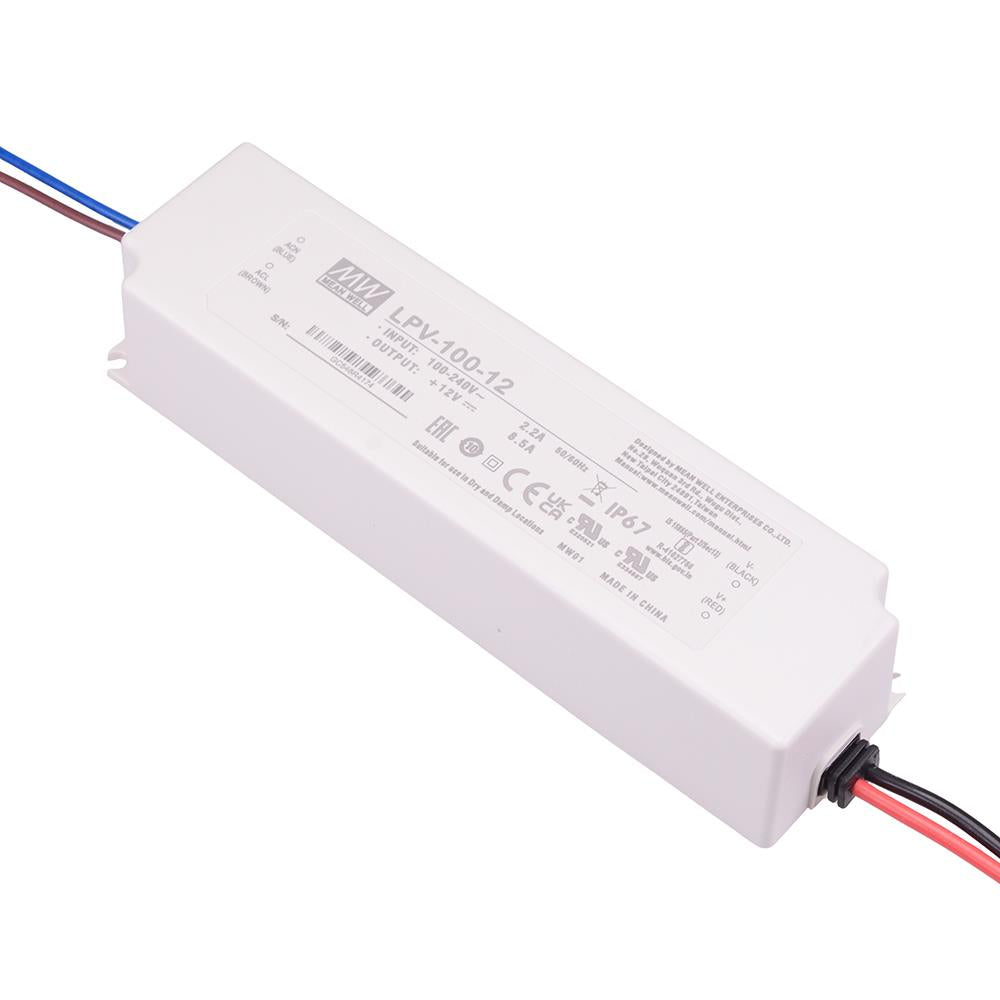 LPV-100-12 100W 12V LED Driver Power Supply IP67 Mean Well — Switch ...