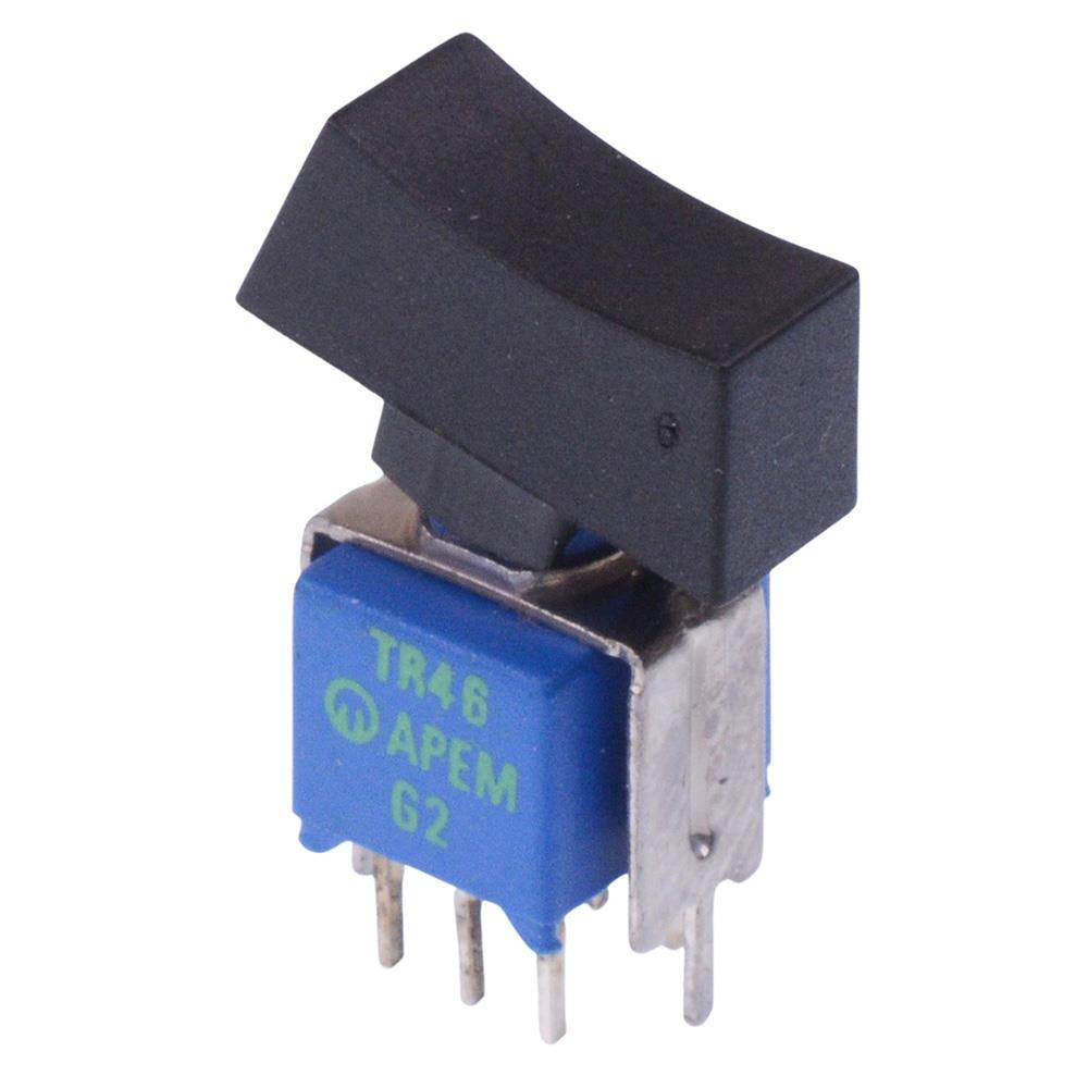 Tr46y0110 Apem On On Subminiature Washable Pcb Rocker Switch Dpdt — Switch Electronics Your