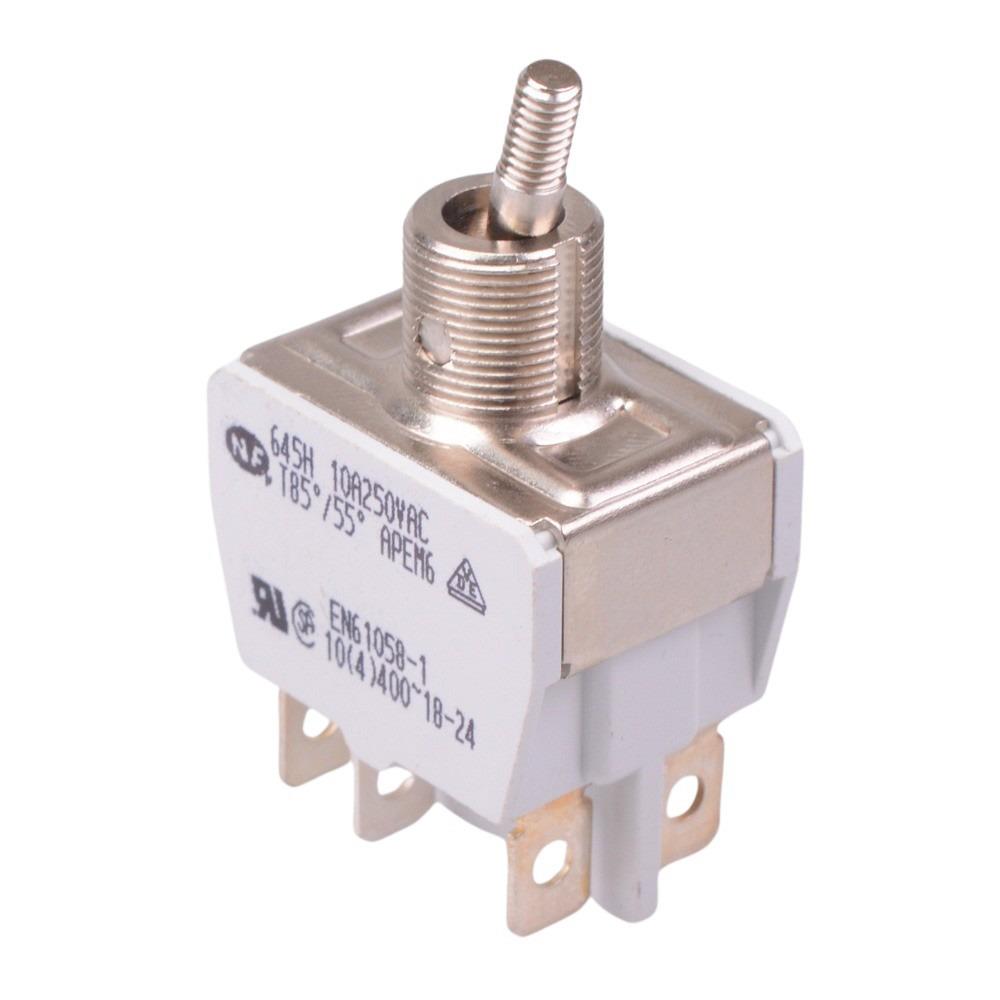 645H/2X2330 APEM On-(On) Momentary 12mm Toggle Switch DPDT 15A 250VAC — Switch Electronics ...