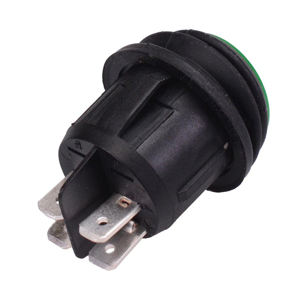 Green 12V illuminated Waterproof 20mm Round Rocker Switch DPST 20A R13 ...
