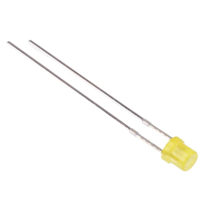 Yellow 3mm Concave Diffused LED 150mcd 120° — Switch Electronics | Your ...