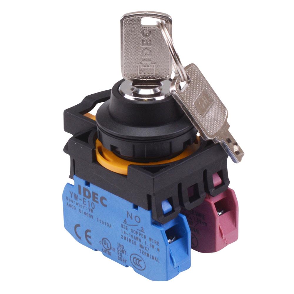 CW1K-3AE11 3 Position Maintained Key Switch 1NO-1NC IP65 IDEC — Switch ...