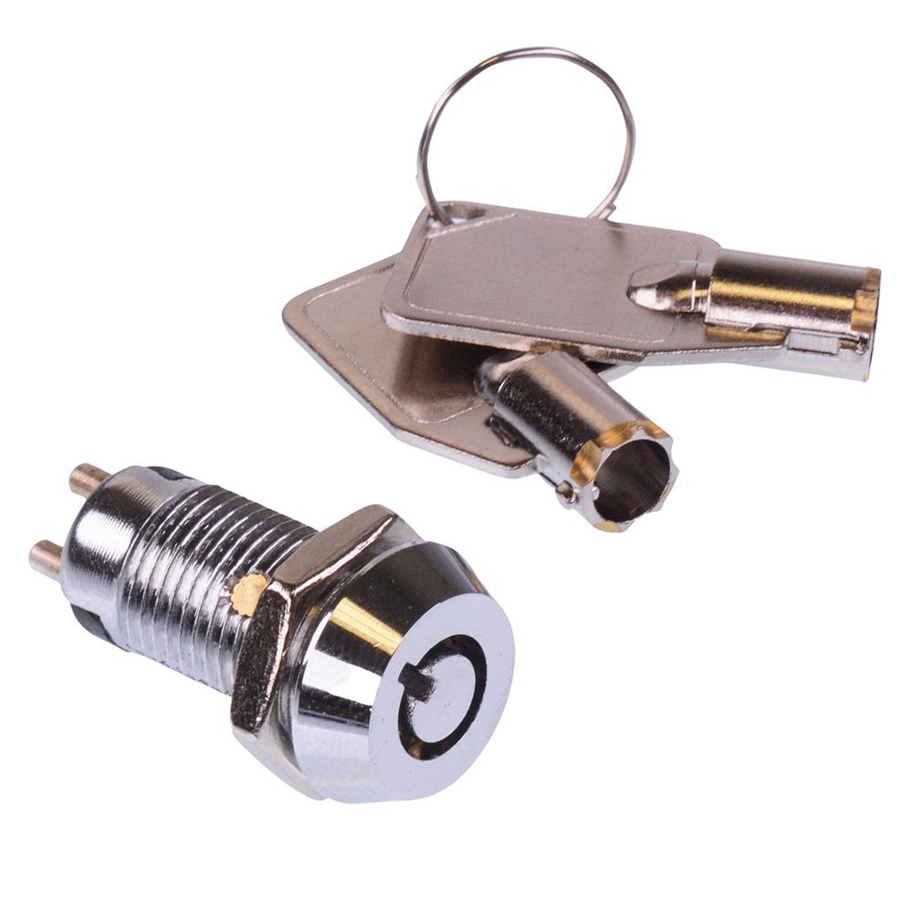 On-Off 12mm Metal Key Switch SPST 1A — Switch Electronics | Your One ...
