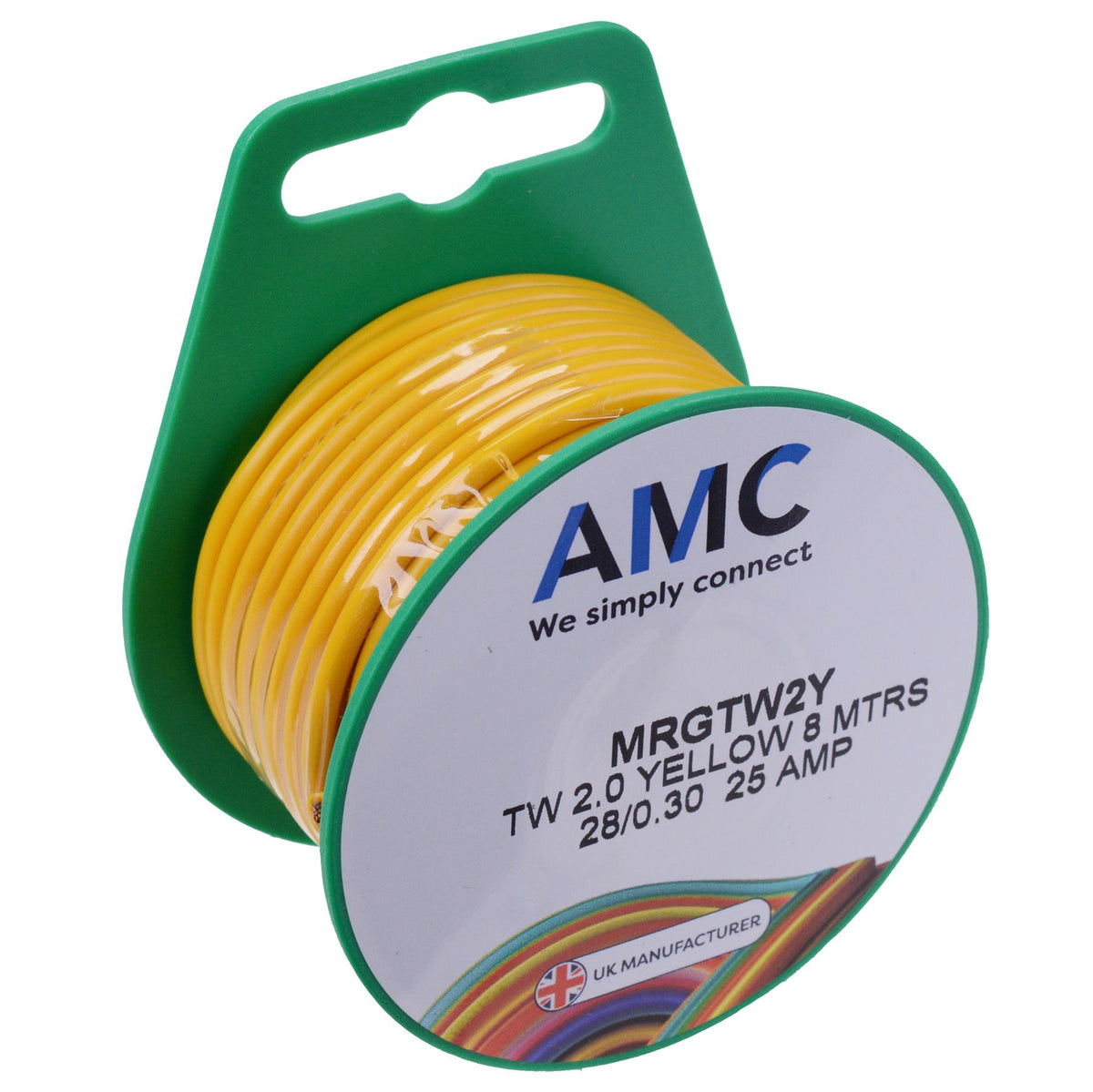Yellow 2mm² Thin Wall 25A Cable Mini Reel 8M — Switch Electronics ...