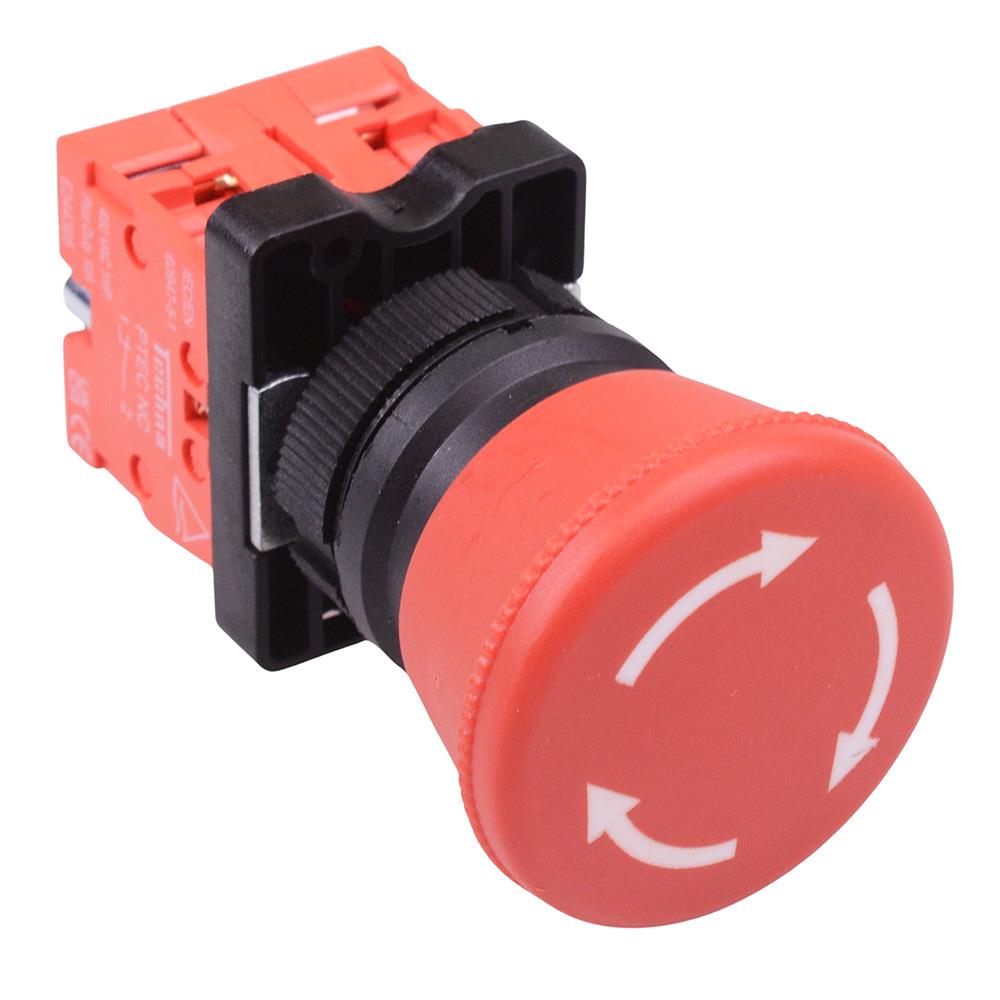 Techna PtecMushT40 40mm Emergency Stop Button Switch Plastic 10A 2NC — Switch Electronics | Your ...