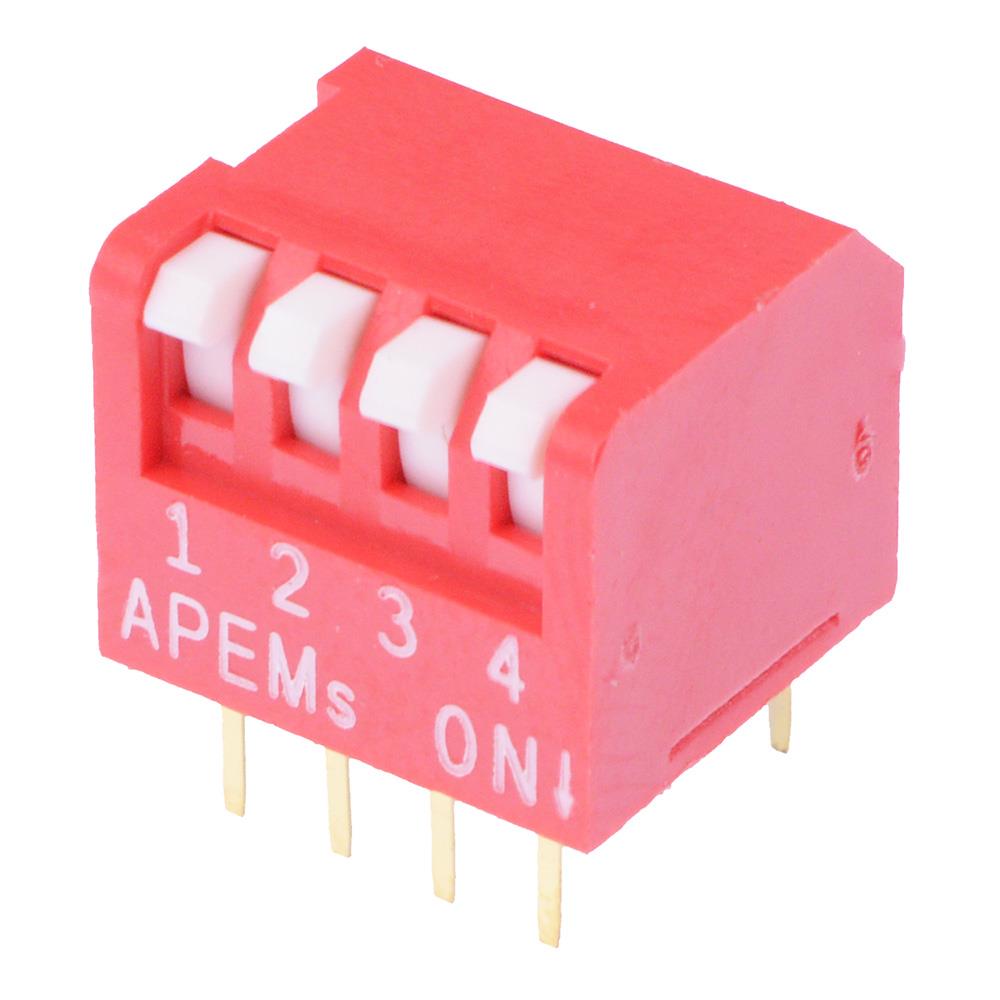 NDP04V APEM 4-Way Piano DIP Switch SPST — Switch Electronics | Your One Stop Component Shop