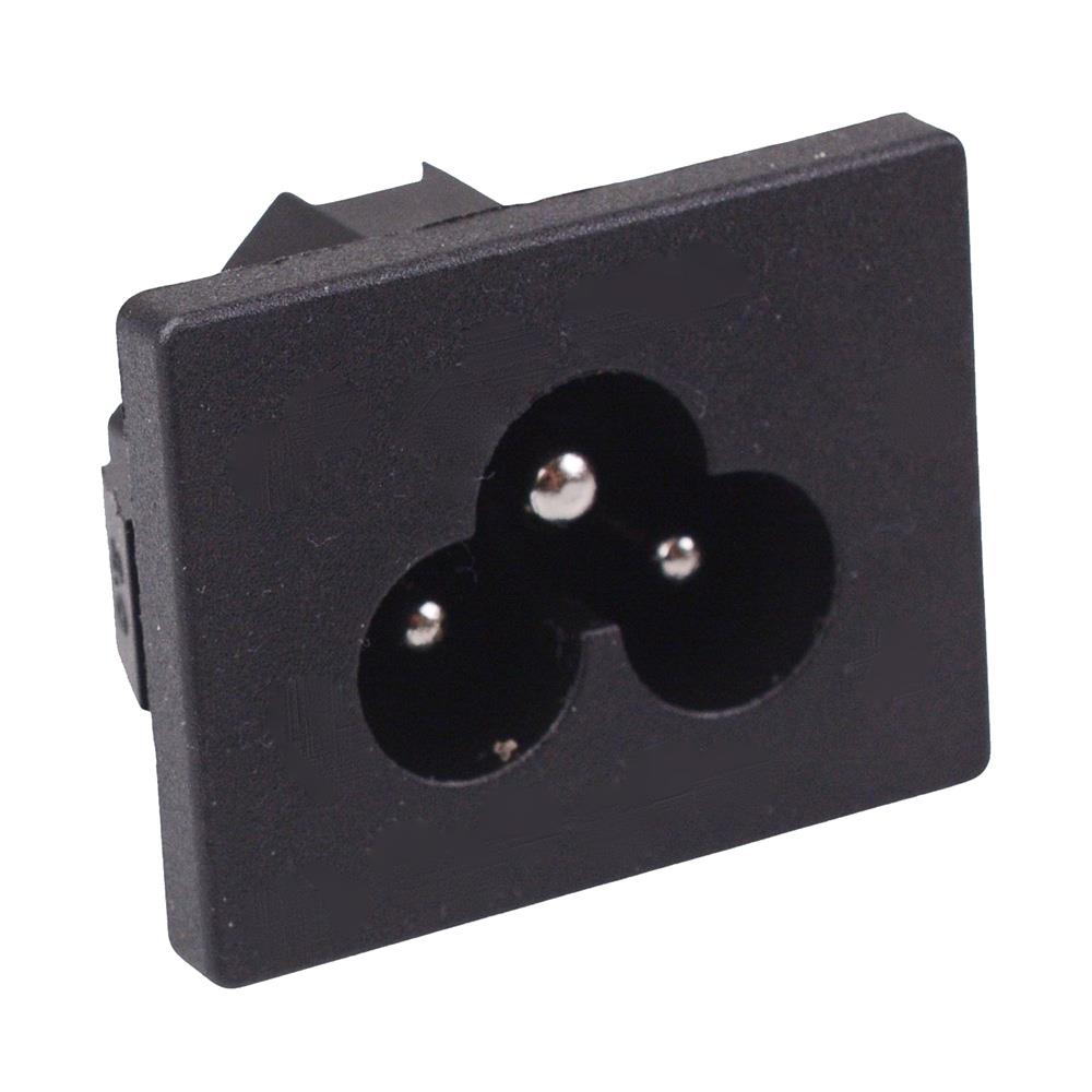 C6 IEC Panel Mount Inlet Power Socket Solder Terminals 2.5A — Switch ...