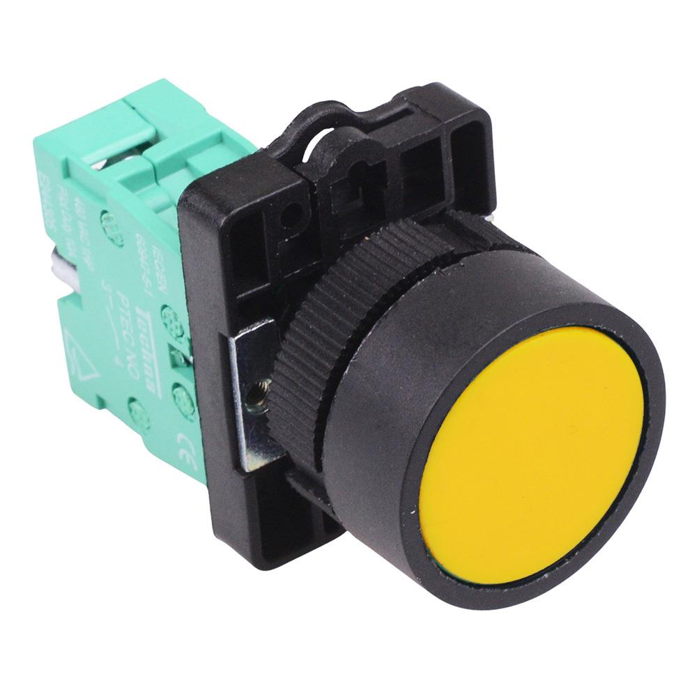 Techna PtecPNYellow Yellow Flush Push Button Switch 10A 1NO — Switch ...