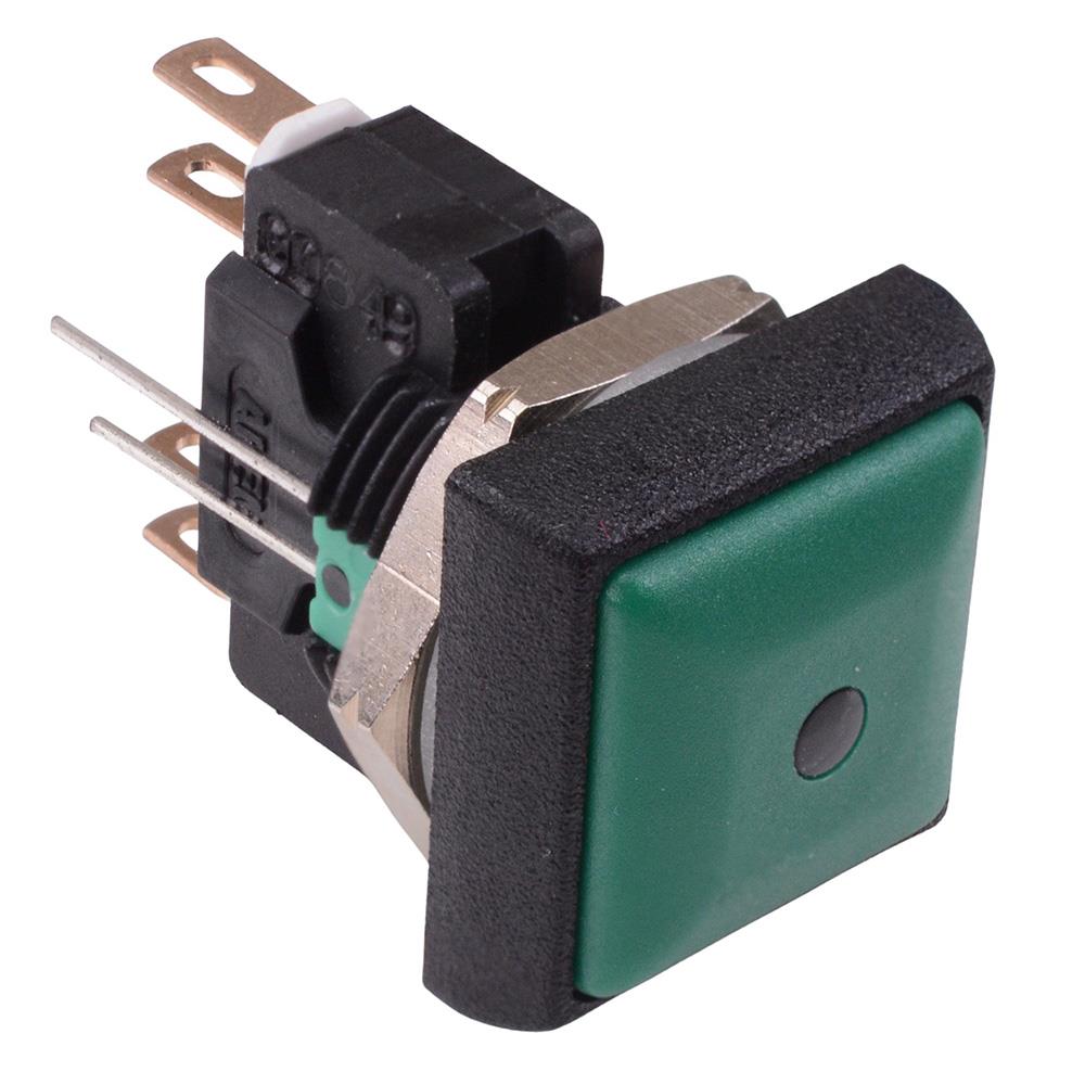 IRC8Z232L0G APEM Green LED Green Button Square 16mm Momentary Push But ...