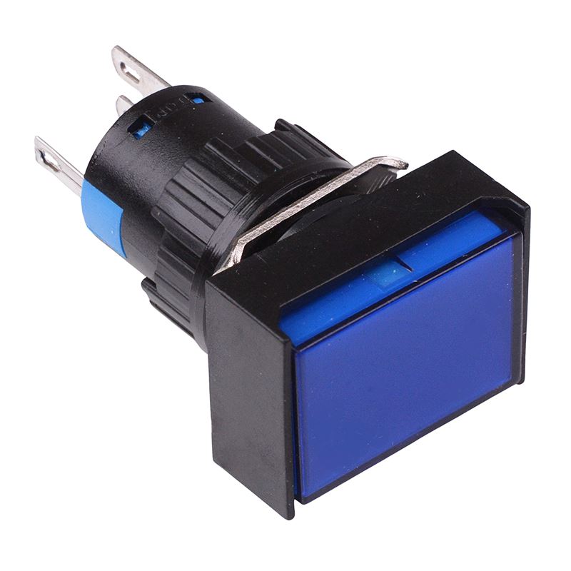 Blue Rectangle Momentary 16mm Push Button Switch NO/NC 12V — Switch ...