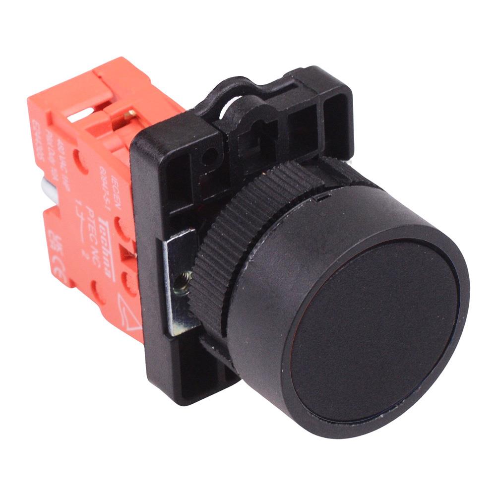 Techna PtecPNBlack Black Flush Push Button Switch 10A 1NC — Switch ...