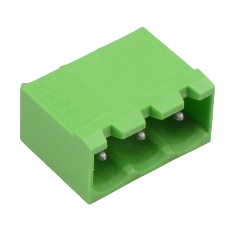 3-Way 5.00mm Vertical PCB Header Closed Ends Green 15A 300V — Switch ...