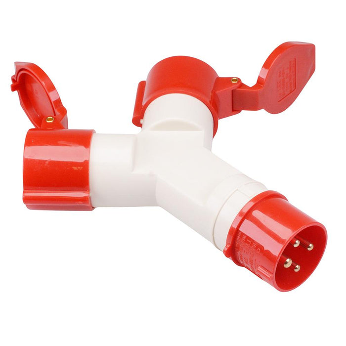 Red 2 Way Splitter 16A 415V 3P+E IP44 — Switch Electronics | Your One ...